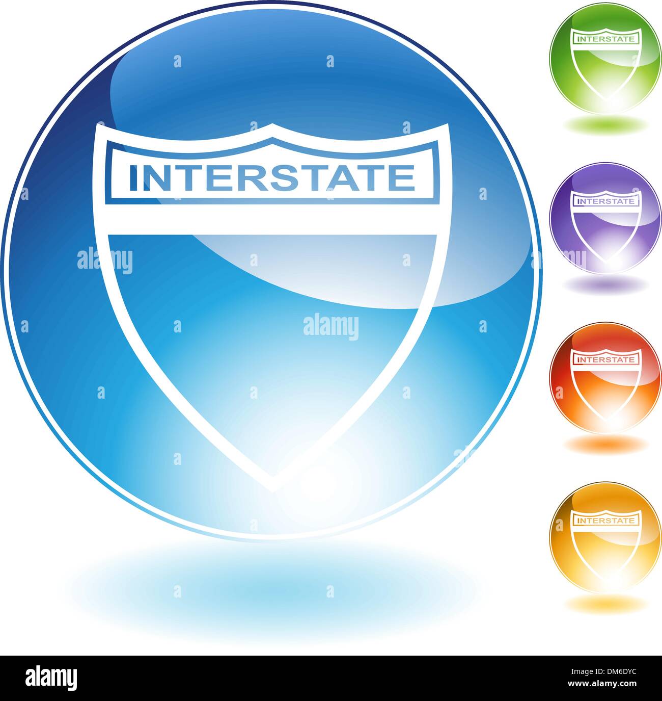 Blank blue interstate highway sign hi-res stock photography and images ...