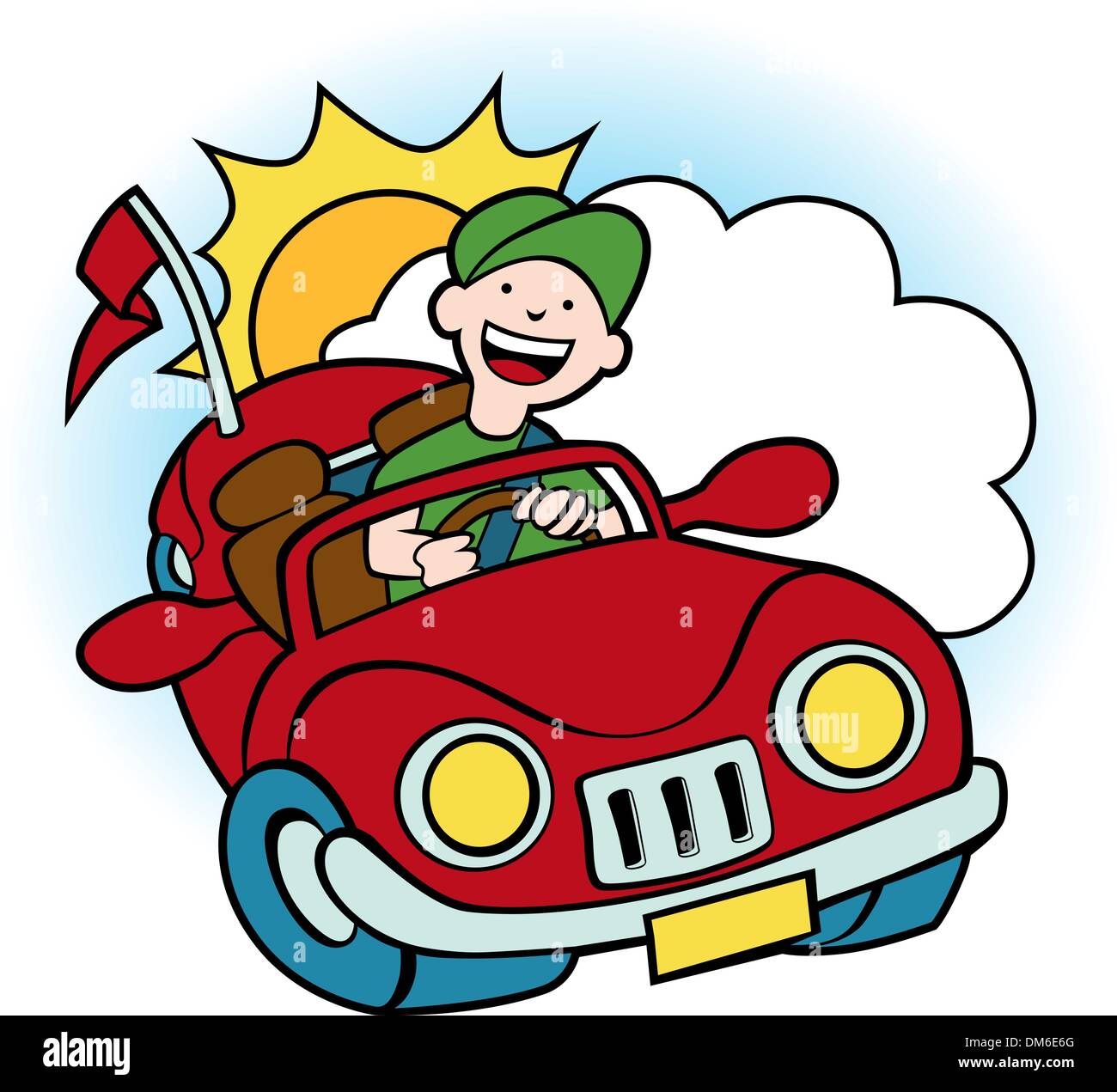 Driving convertible car Stock Vector Images - Alamy