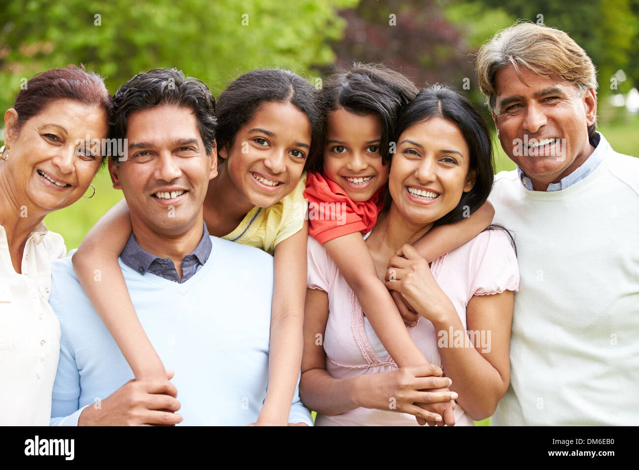 Muti-Generation Indian Family Walking In Countryside Stock Photo - Alamy