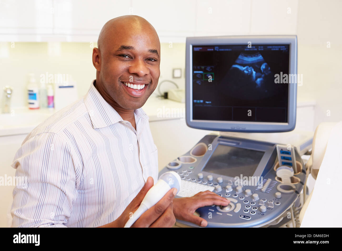 Portrait Of 4D Ultrasound Scanning Machine Operator Stock Photo - Alamy
