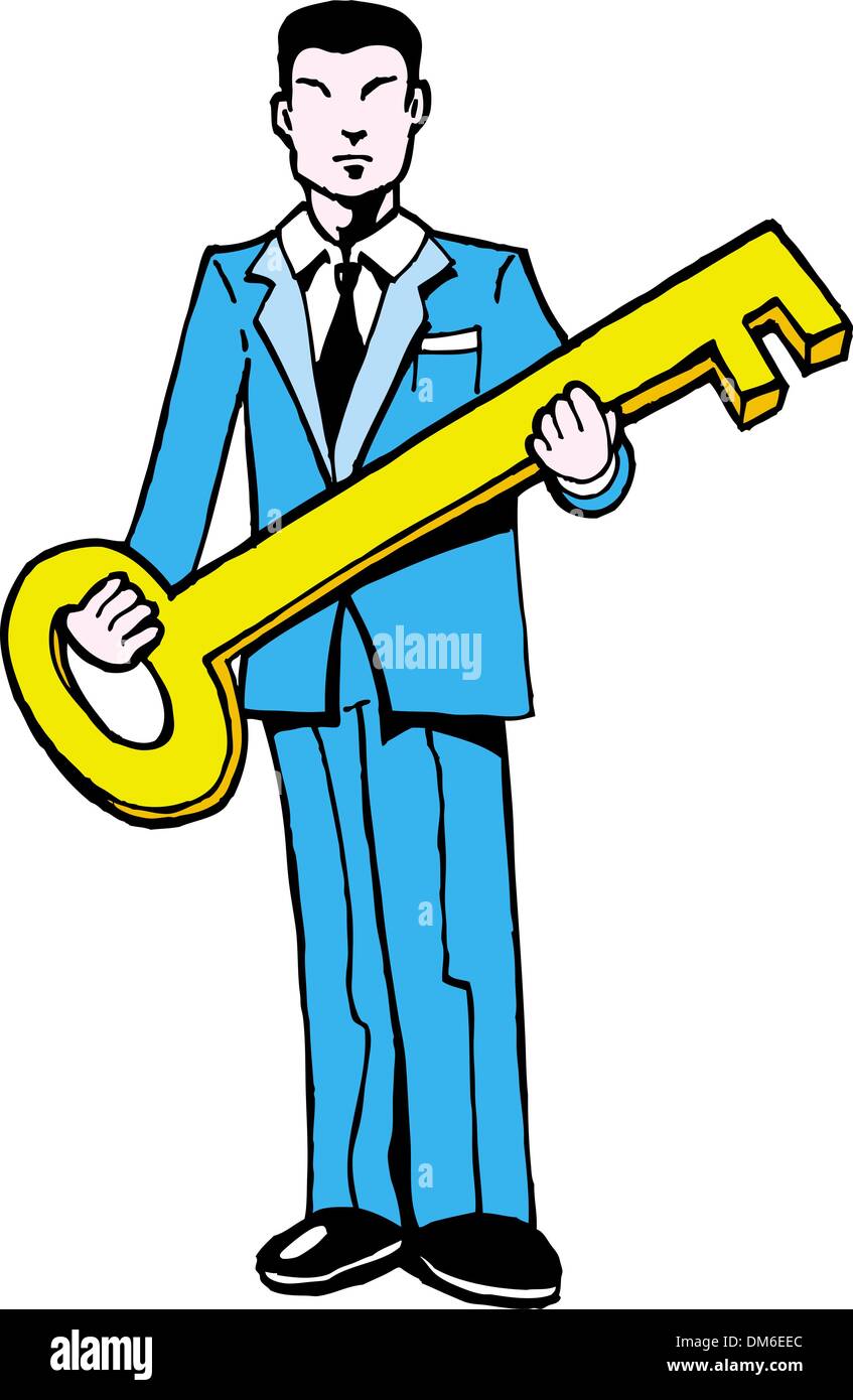 Man with Key Stock Vector Image & Art - Alamy
