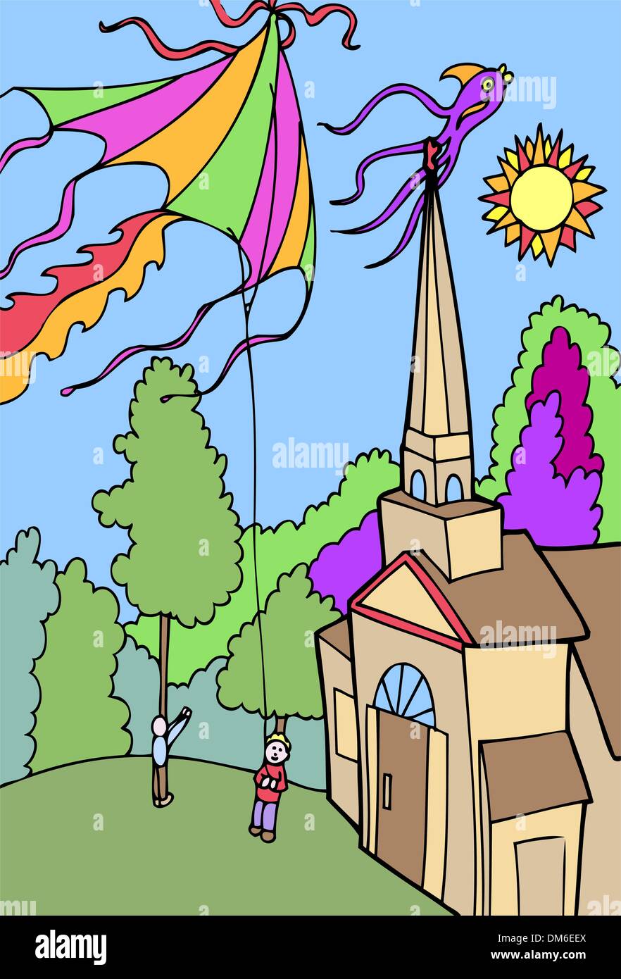 Colorful kites flying kite Stock Vector Images - Alamy