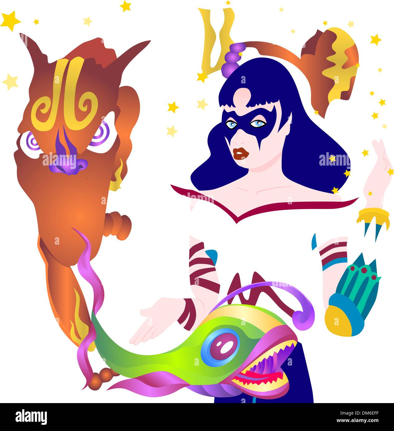 Lady and tiger clipart hi-res stock photography and images - Alamy