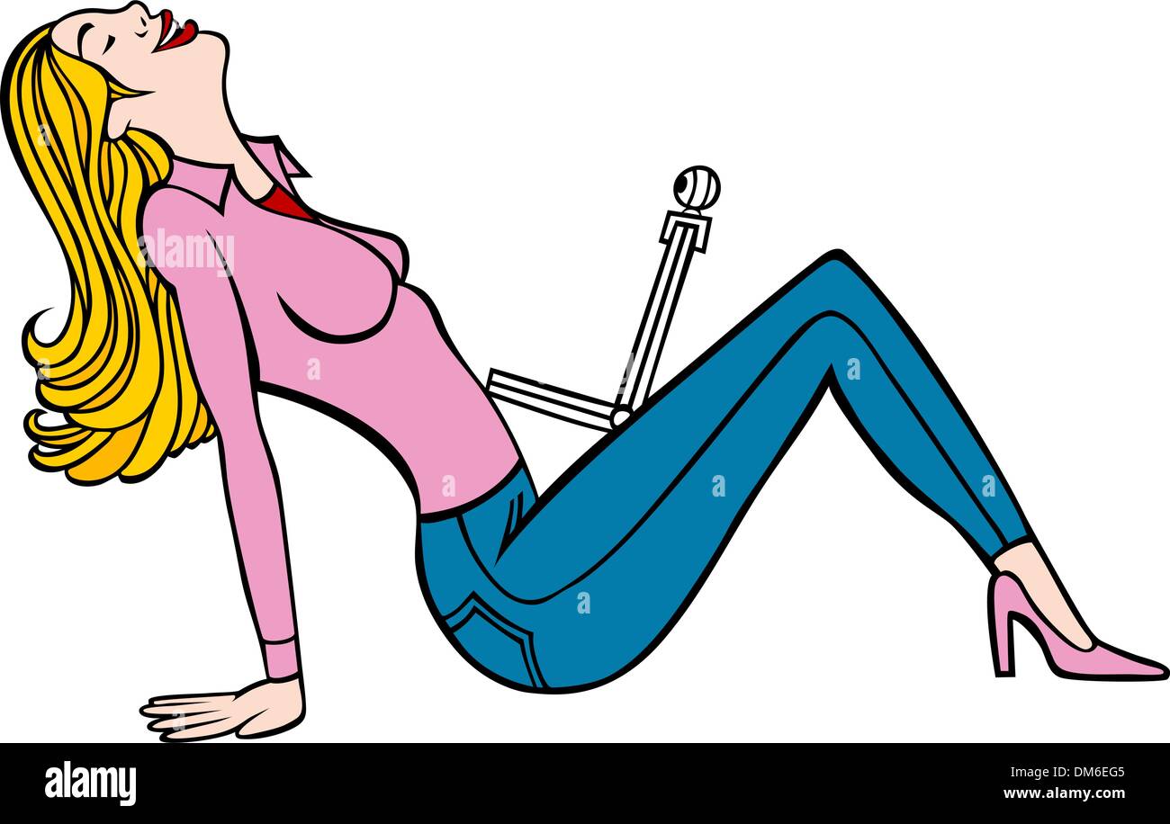 Woman on computer webcam Stock Vector Images - Alamy