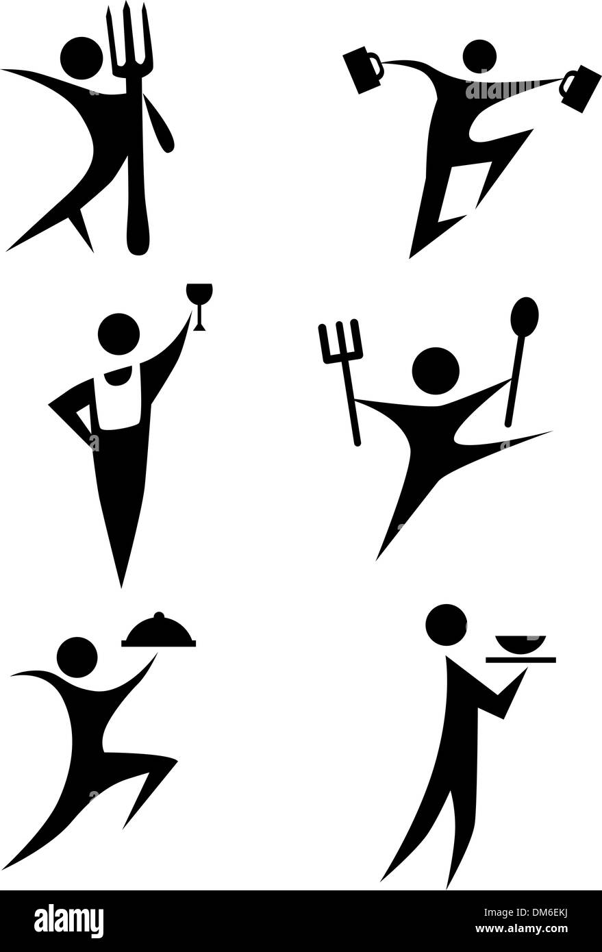 Eating Stick Figure Set Stock Vector Image & Art - Alamy