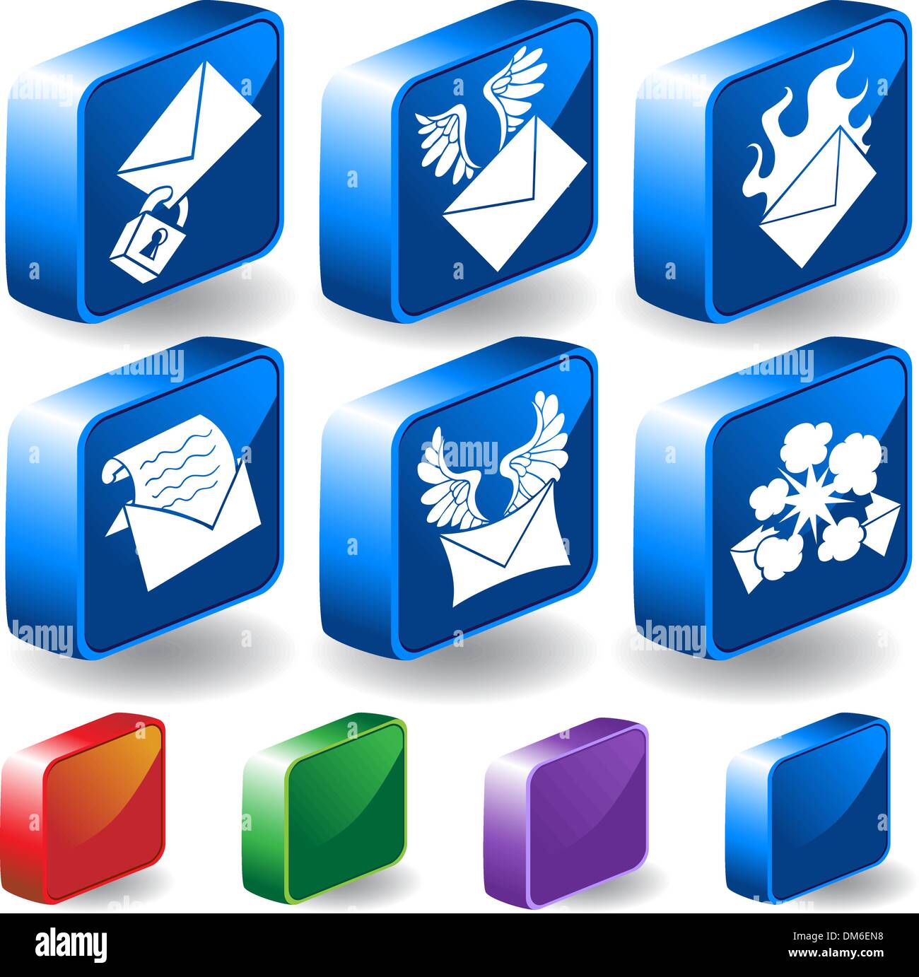 Email 3D Button Set Stock Vector Image & Art - Alamy