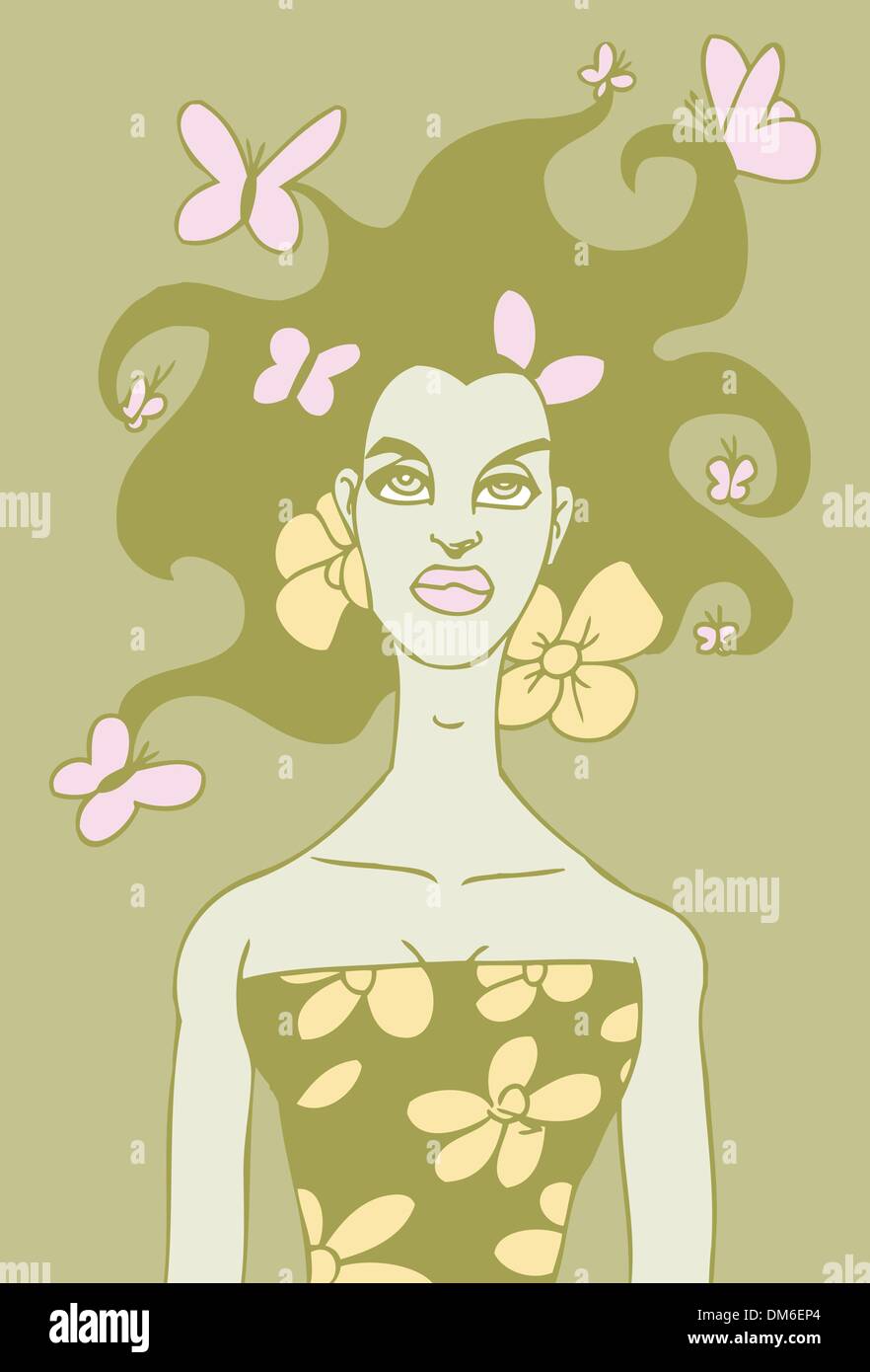 Pretty woman in elegant Stock Vector Images - Alamy