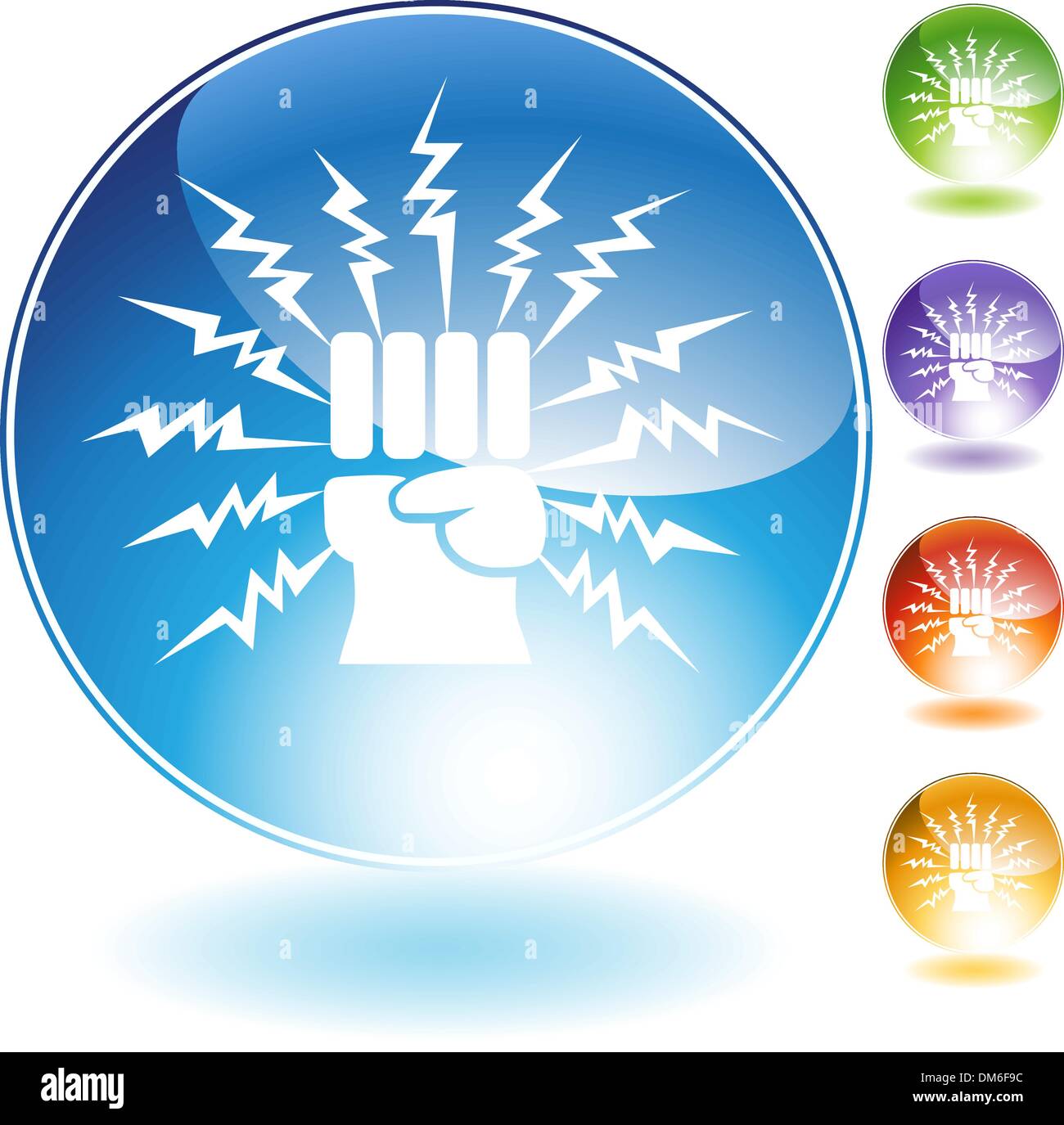 Lightning Punch Crystal Icon Stock Vector Image & Art - Alamy
