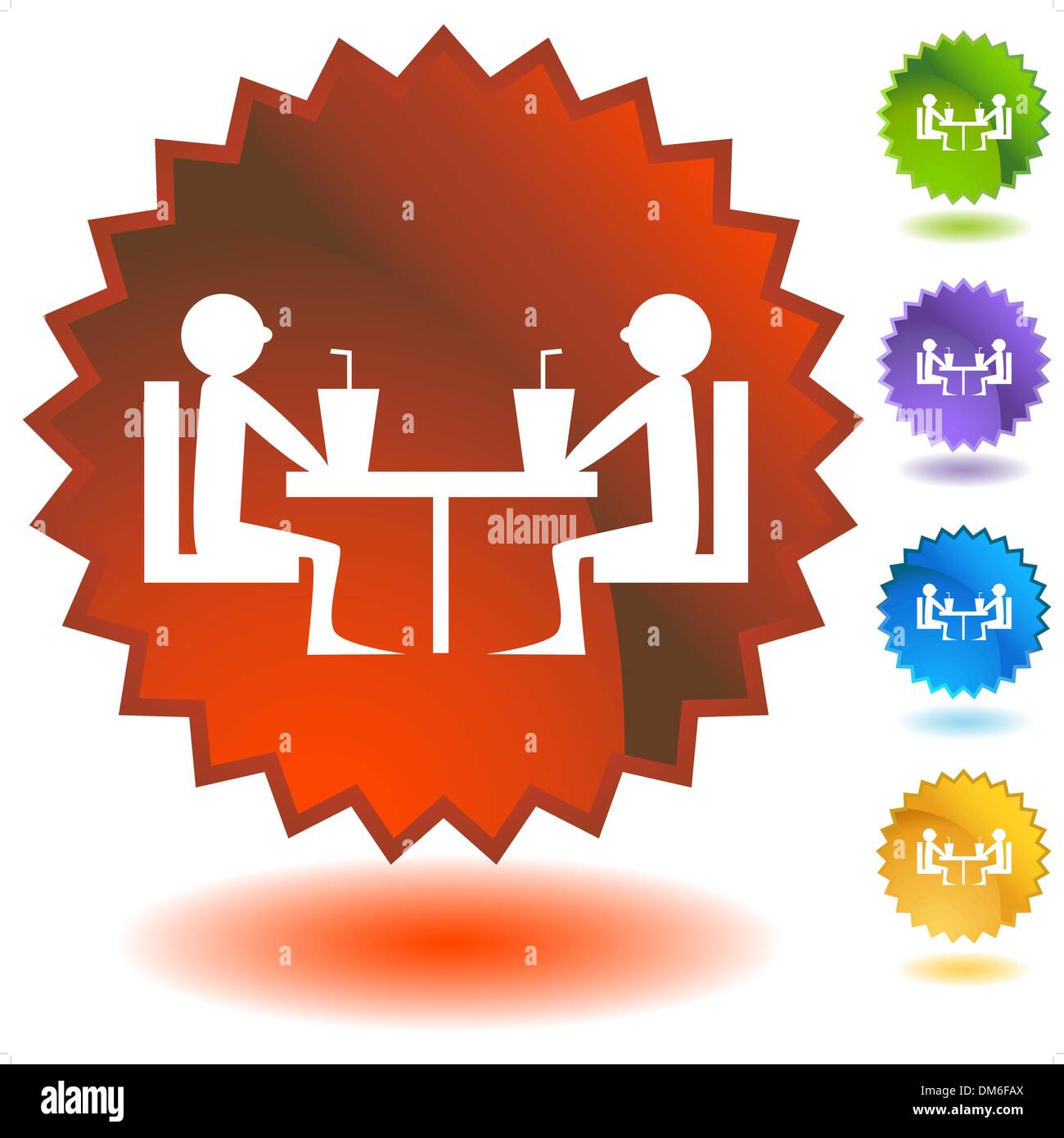 Two people sitting eating Cut Out Stock Images & Pictures - Alamy