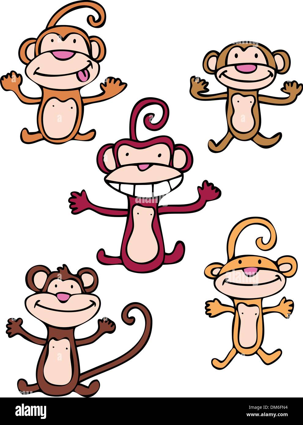 Cheeky monkeys Stock Vector Images - Alamy