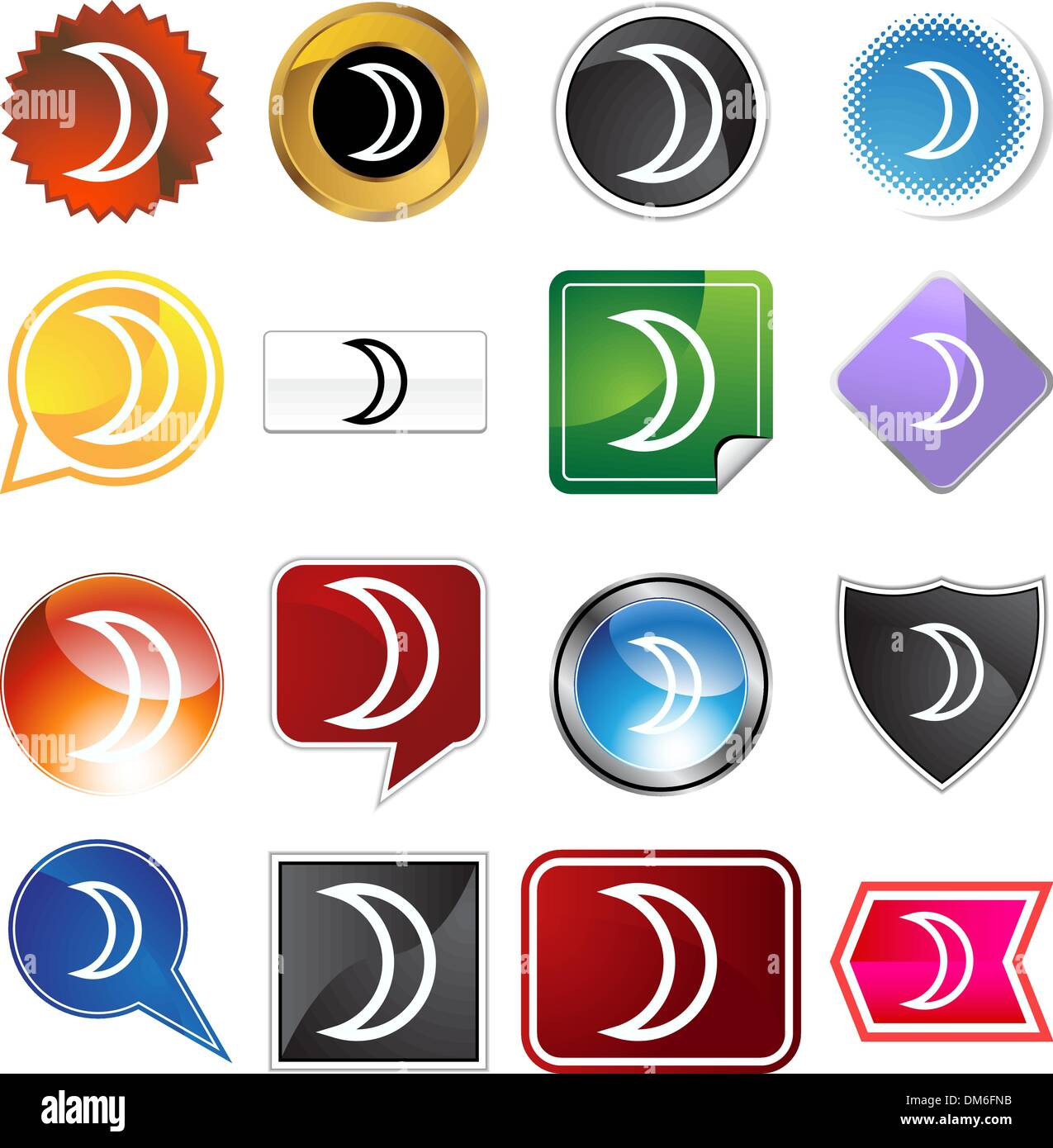 Moon Planetary Sign Icon Set Stock Vector Image & Art - Alamy