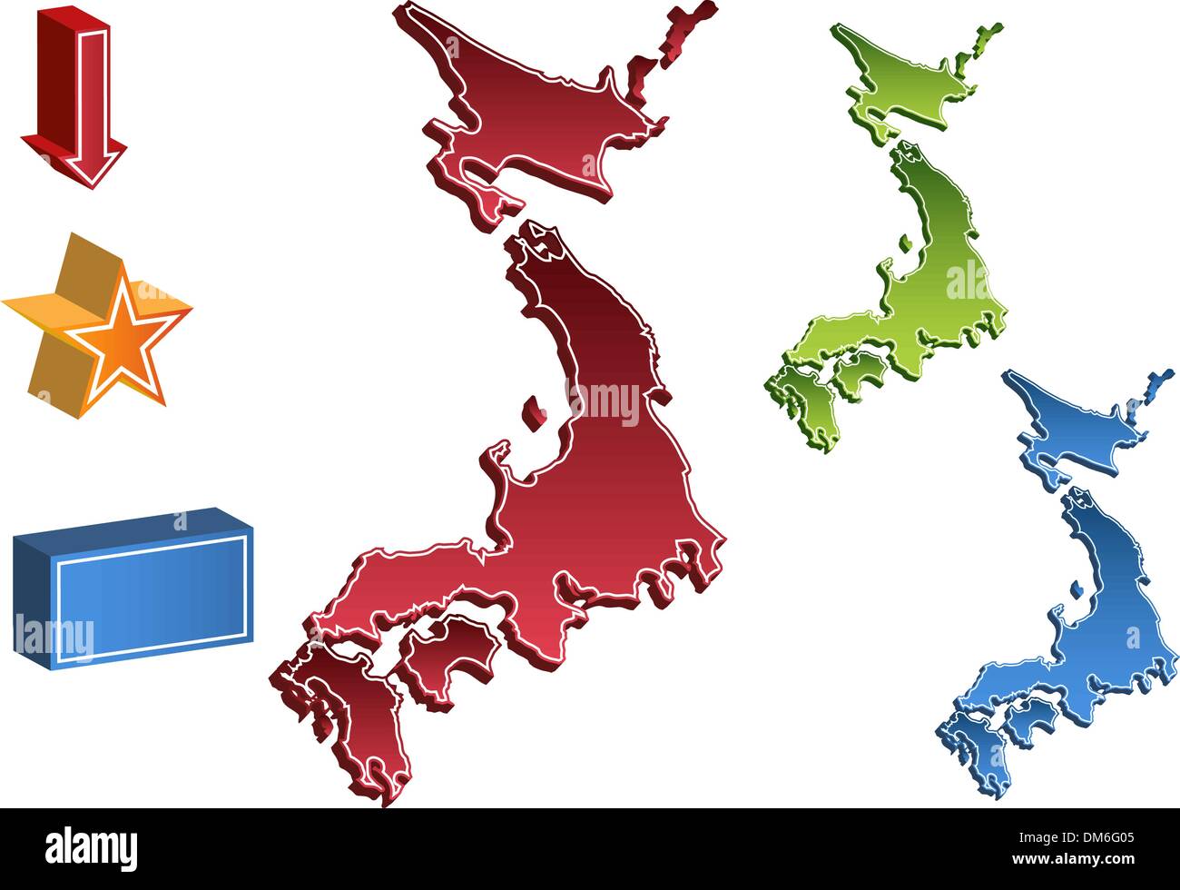 Map of japan in blue color Stock Vector Images - Alamy