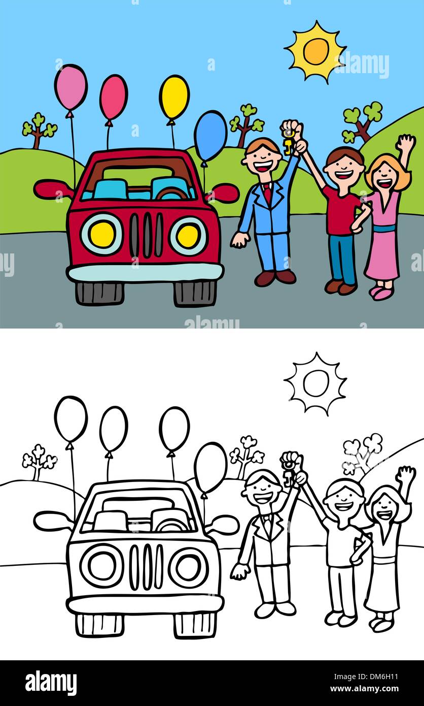 Buying family car Stock Vector Images - Alamy