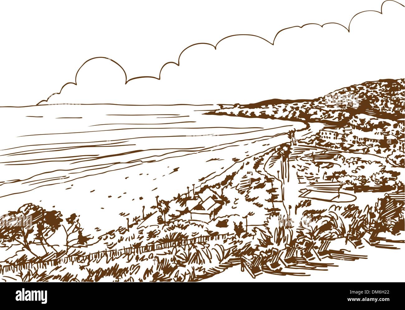 Coastal landscape view beach Stock Vector Images - Alamy