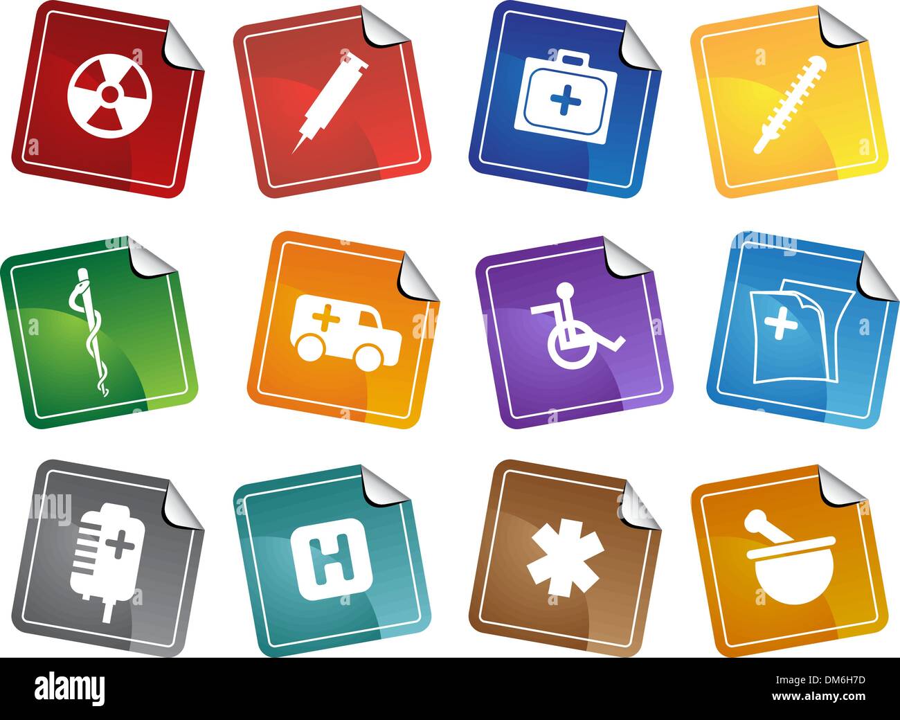 Medical icons sticker hi-res stock photography and images - Alamy
