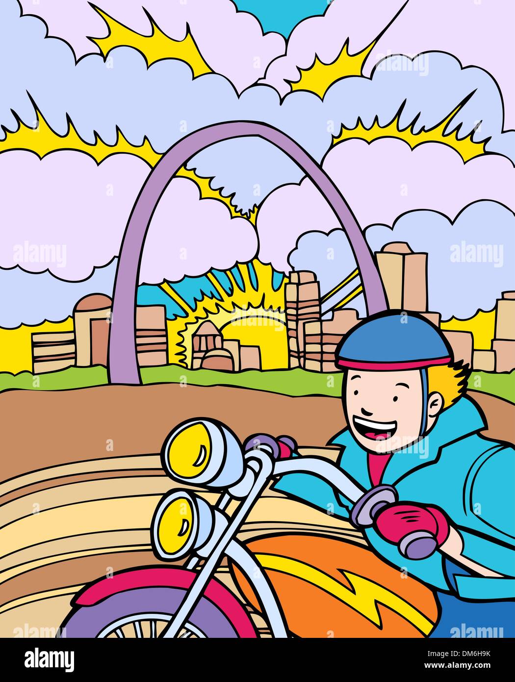 Kid Adventures: Motorcycle Ride in St. Louis Stock Vector Image & Art ...