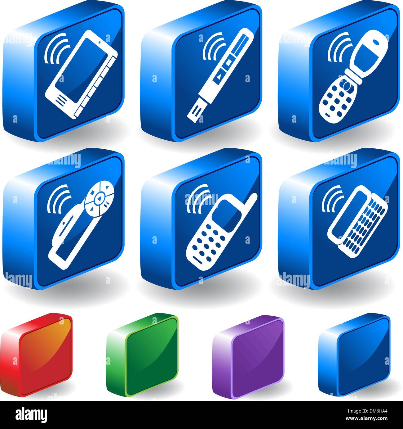 3D Electronic Buttons Stock Vector Image & Art - Alamy