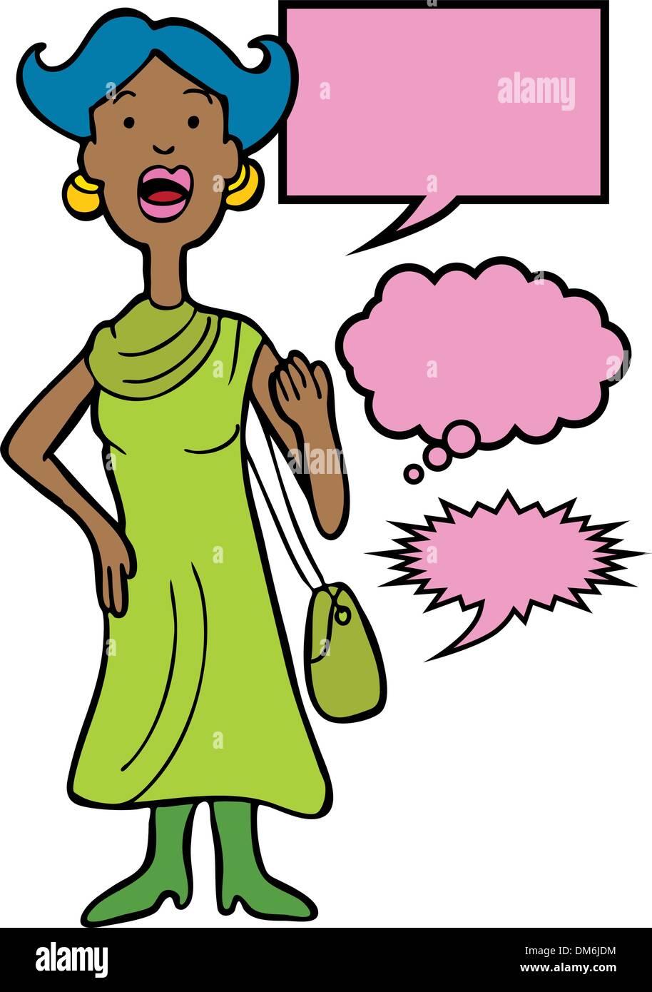 Cartoon girl talking thought bubble hi-res stock photography and images ...