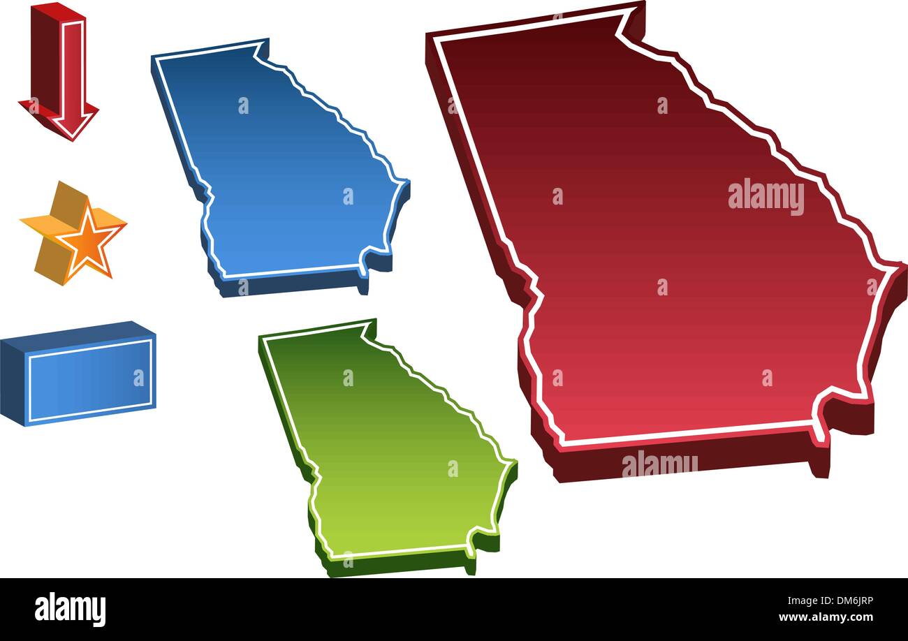 Georgia state map 3d Stock Vector Images - Alamy