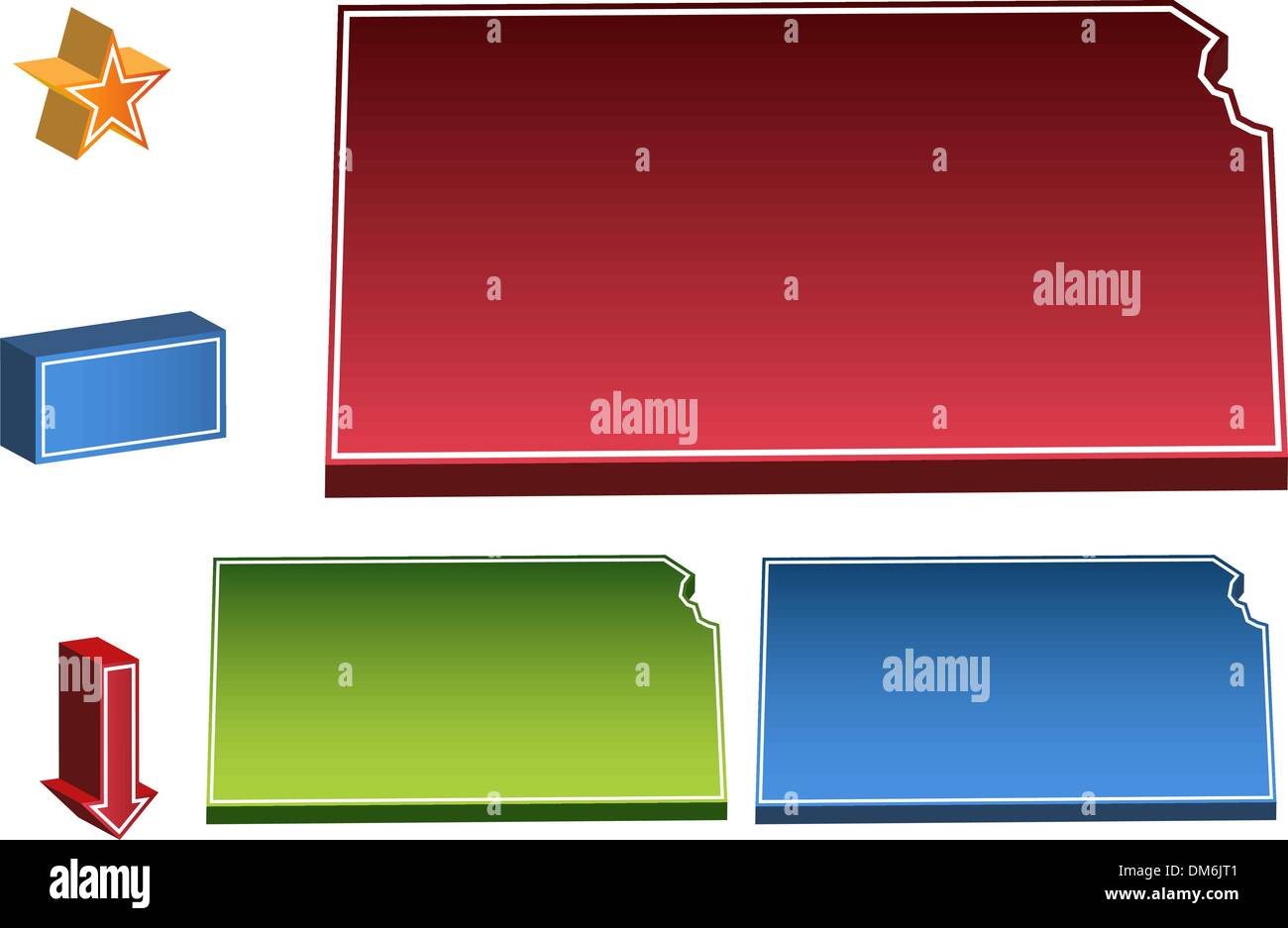 Us state kansas map vector vectors hi-res stock photography and images ...