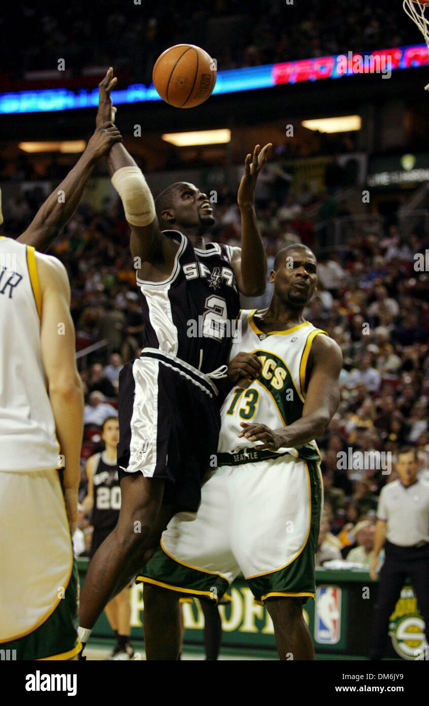 May 19, 2005; Seattle, TX, USA; San Antonio Spurs Nazr Mohammed is ...
