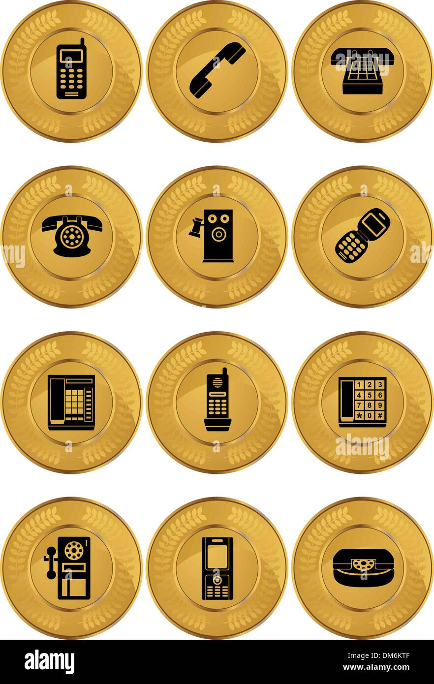 Calling phone icon set Stock Vector Images - Alamy