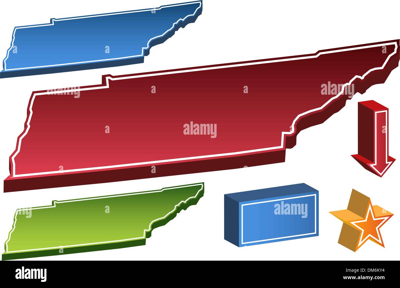 3d map tennessee state hi-res stock photography and images - Alamy