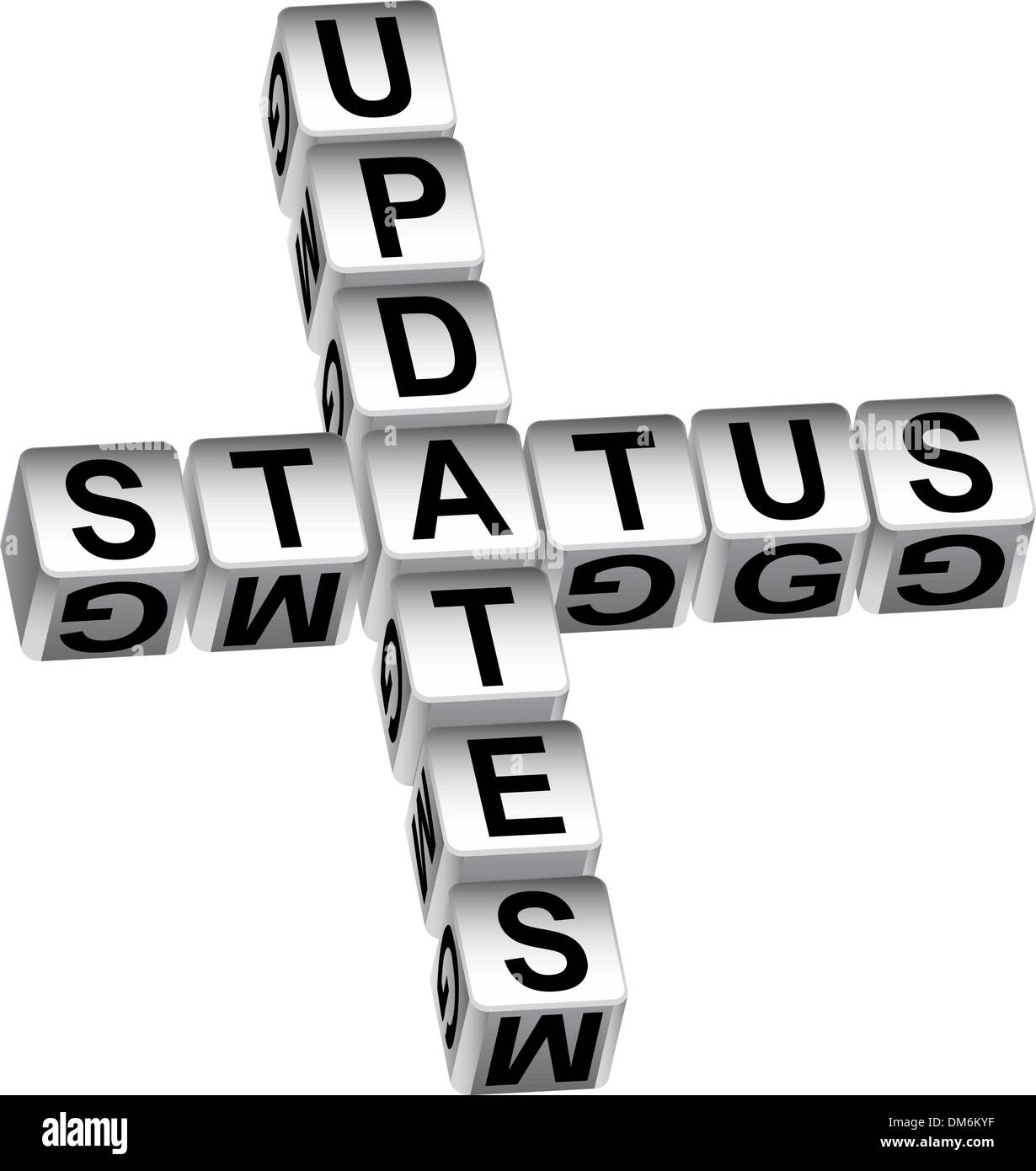 3D Status Update Dice Message Stock Vector Image & Art - Alamy