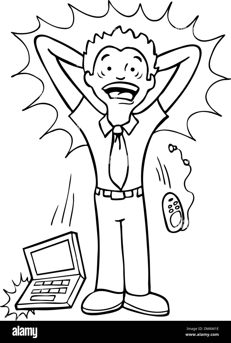 Cartoon stressed man Black and White Stock Photos & Images - Alamy