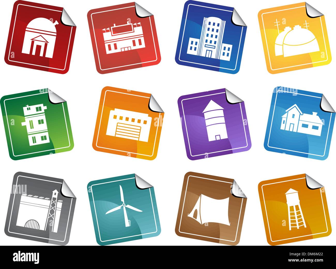 Building Structure Set - Sticker Stock Vector Image & Art - Alamy