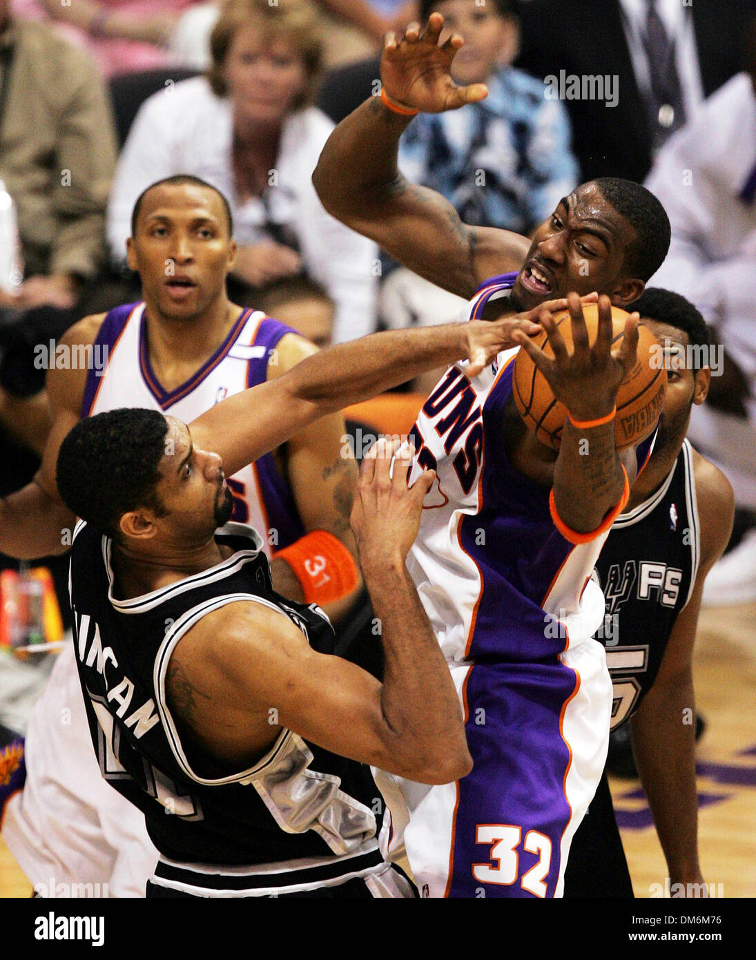 Jun 01, 2005; San Antonio , TX, USA; Spurs' Tim Duncan puts his own ...
