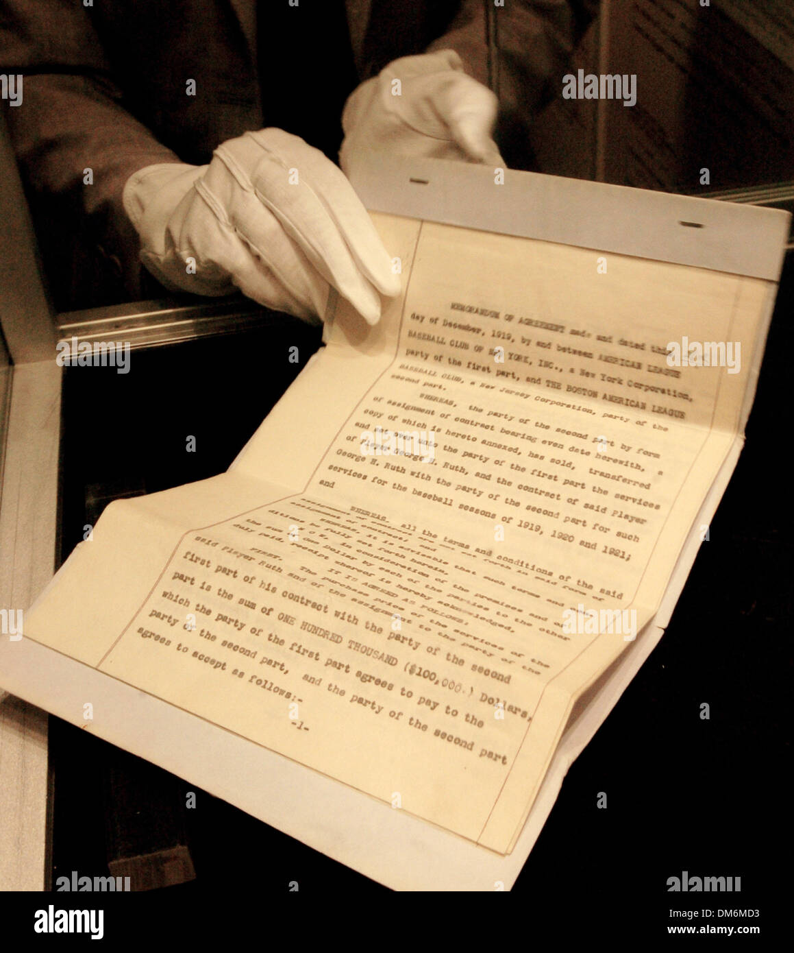 Jun 03, 2005; New York, NY, USA; Signatures of Jacob Ruppert (top) and ...