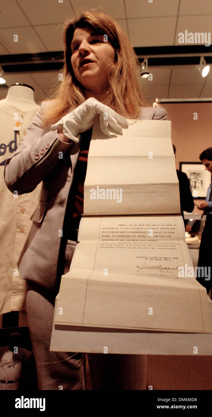 Jun 03, 2005; New York, NY, USA; Signatures of Jacob Ruppert (top) and ...