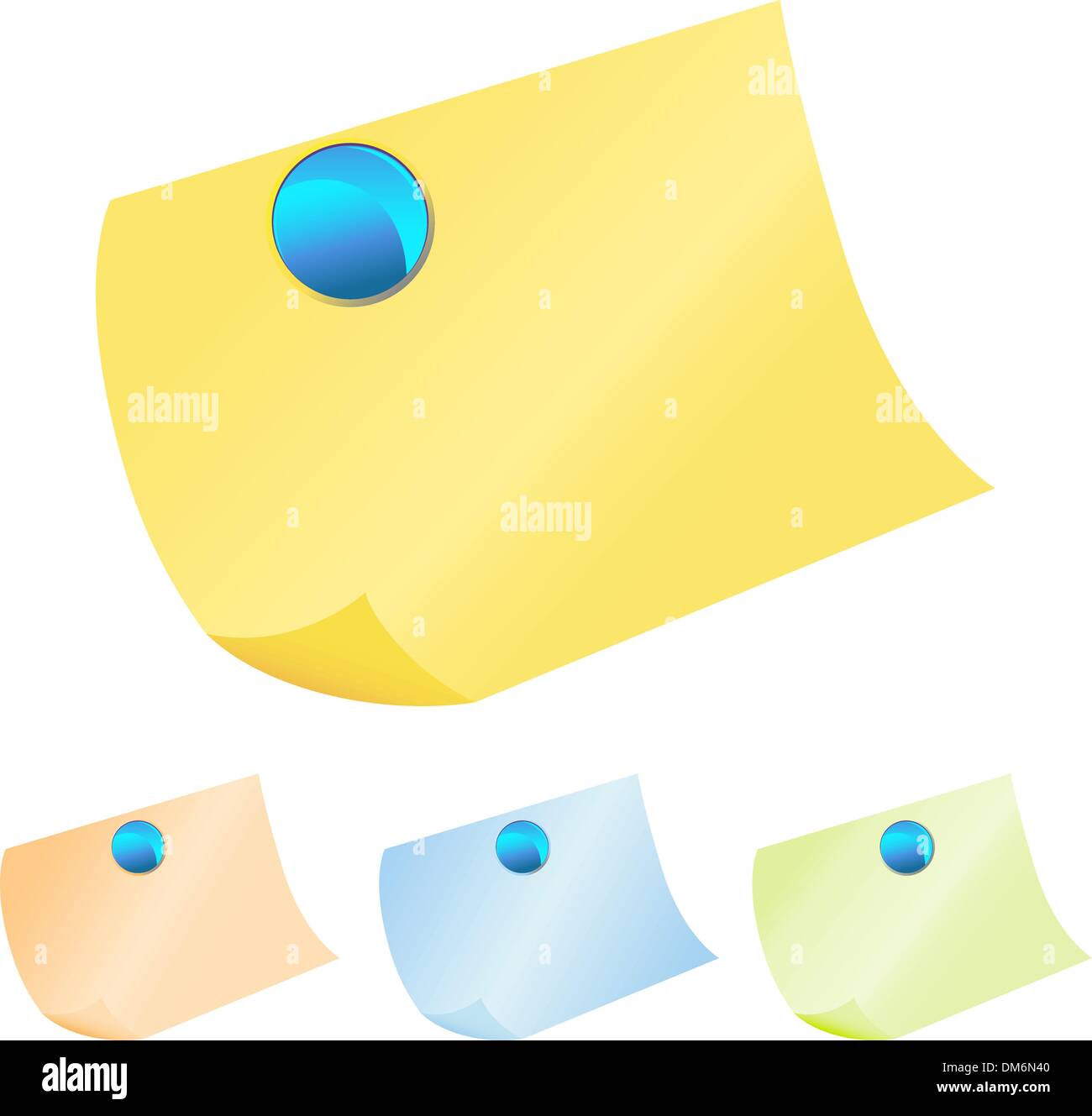Post It Notes with Push Pin Stock Vector Image & Art - Alamy