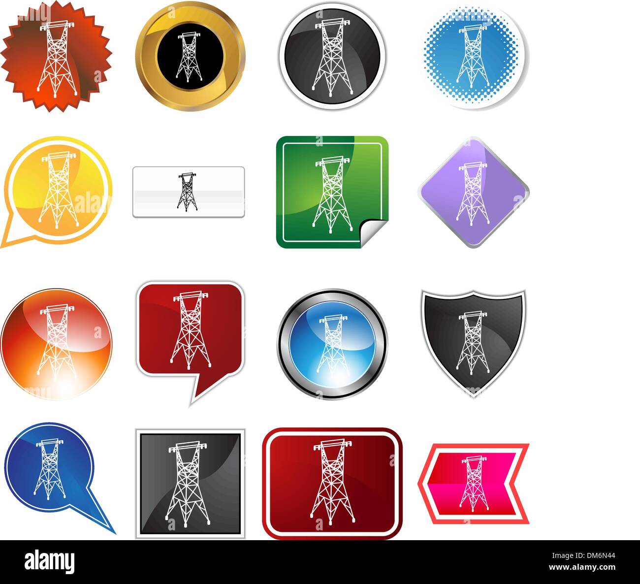 Power Line Icon Set Stock Vector Image & Art - Alamy