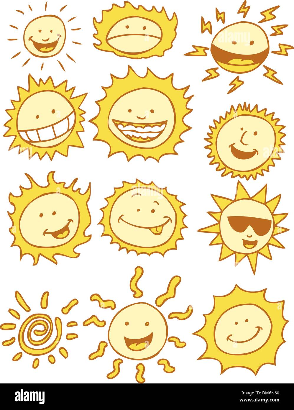 Suns - Cartoon Stock Vector Image & Art - Alamy