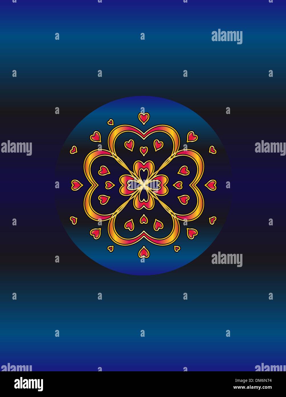 Gold abstract flowers pattern Stock Vector Images - Alamy