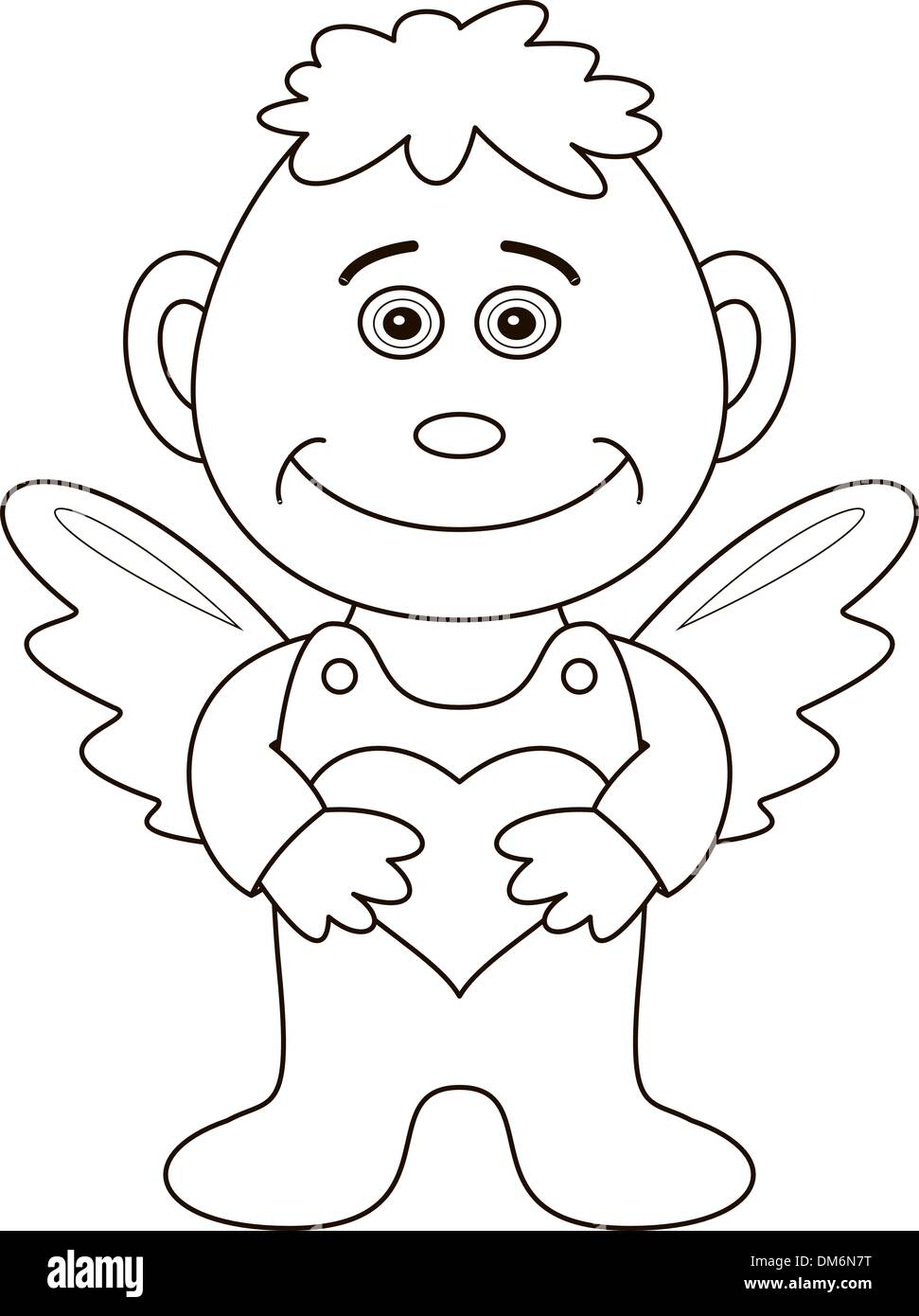 Simple Boy Angel Drawing