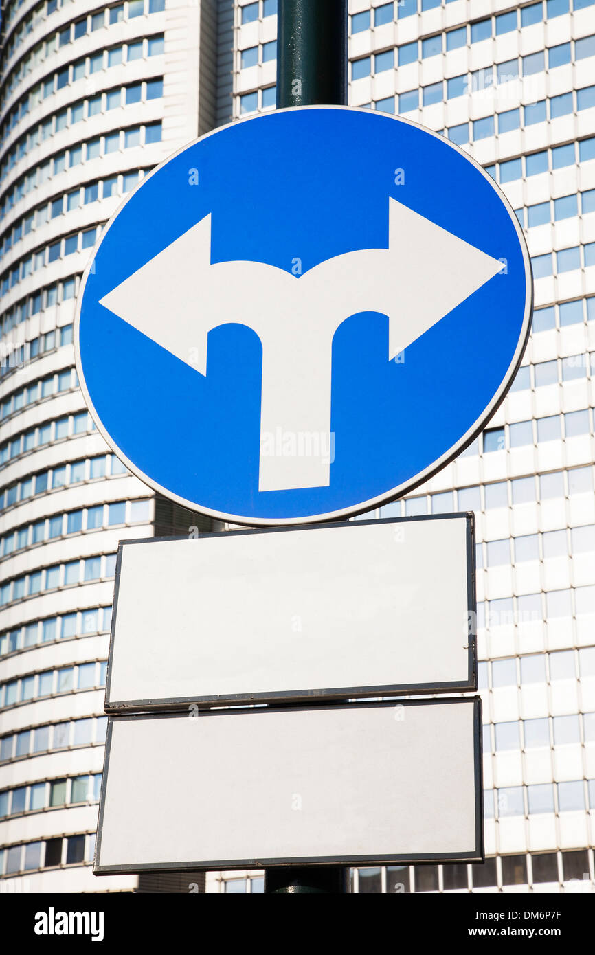 Traffic Sign with Two Arrows Pointing in Different Directions Stock ...
