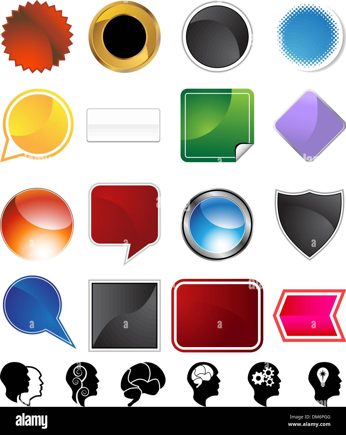 White psychology icon isolated on Stock Vector Images - Alamy