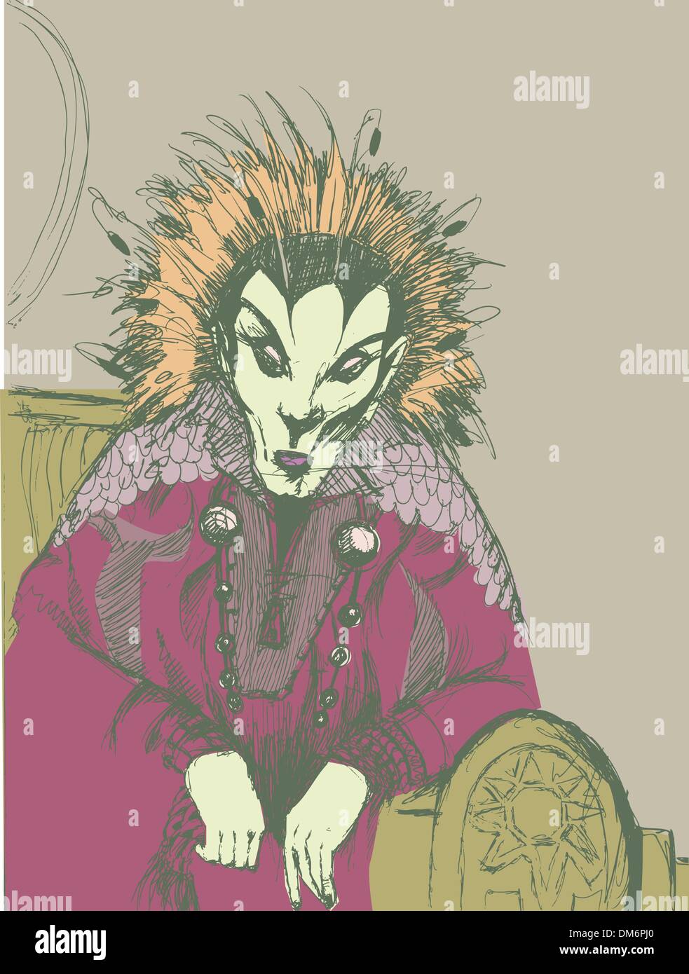 Queen woman line icon Stock Vector Images - Alamy