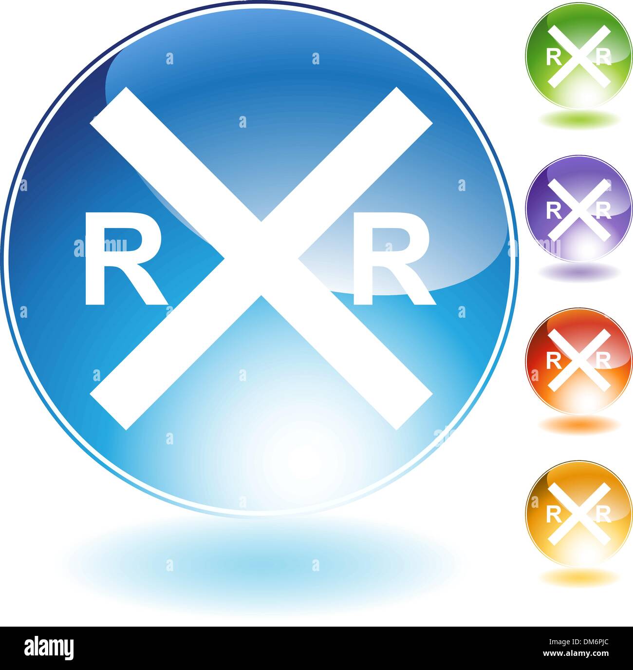 Train on railroad crossing Stock Vector Images - Alamy