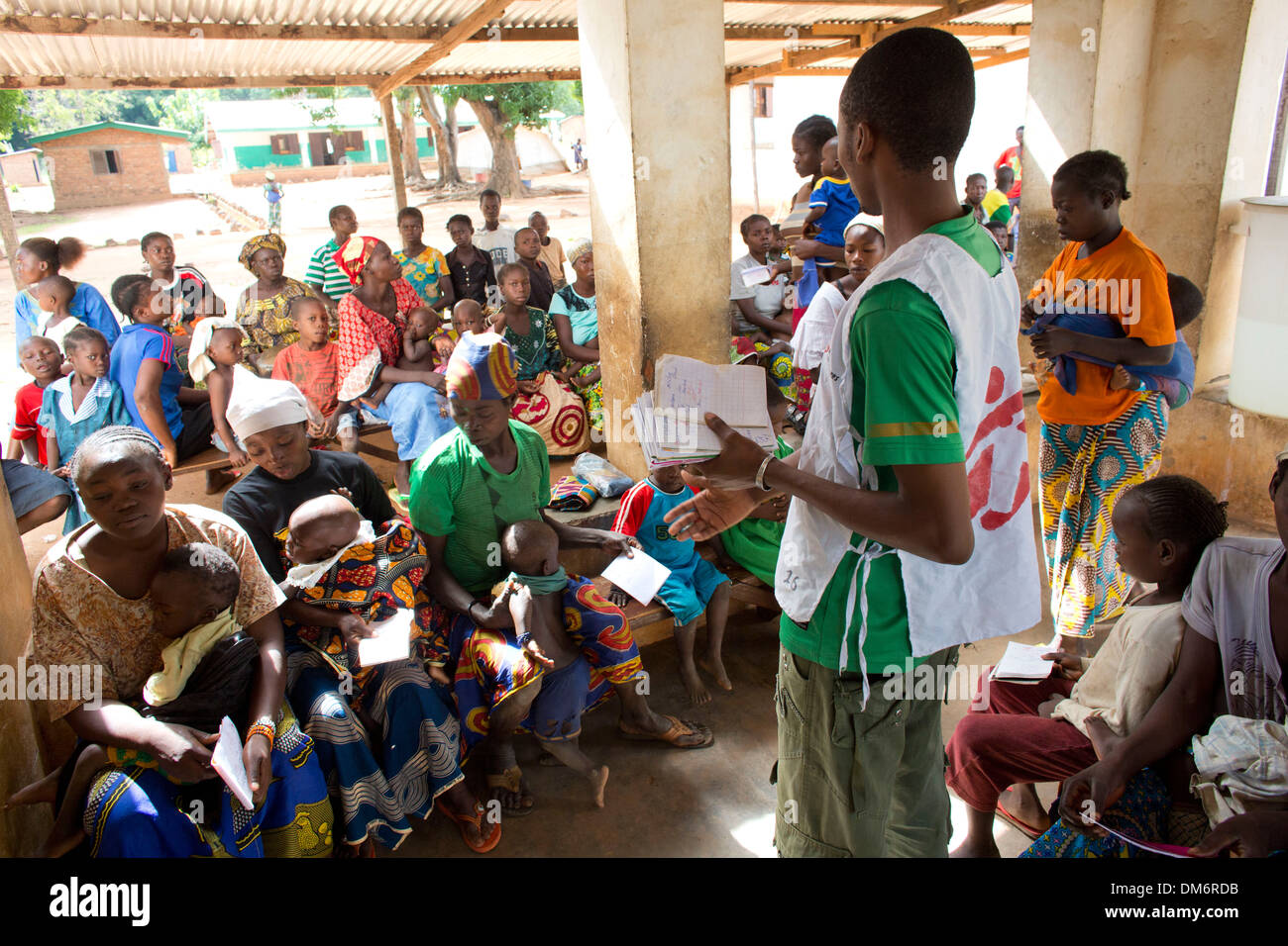 Mothers and children waiting at the hospital in Central African ...