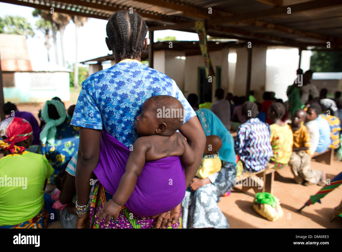 Mothers and children waiting at the hospital in Central African ...