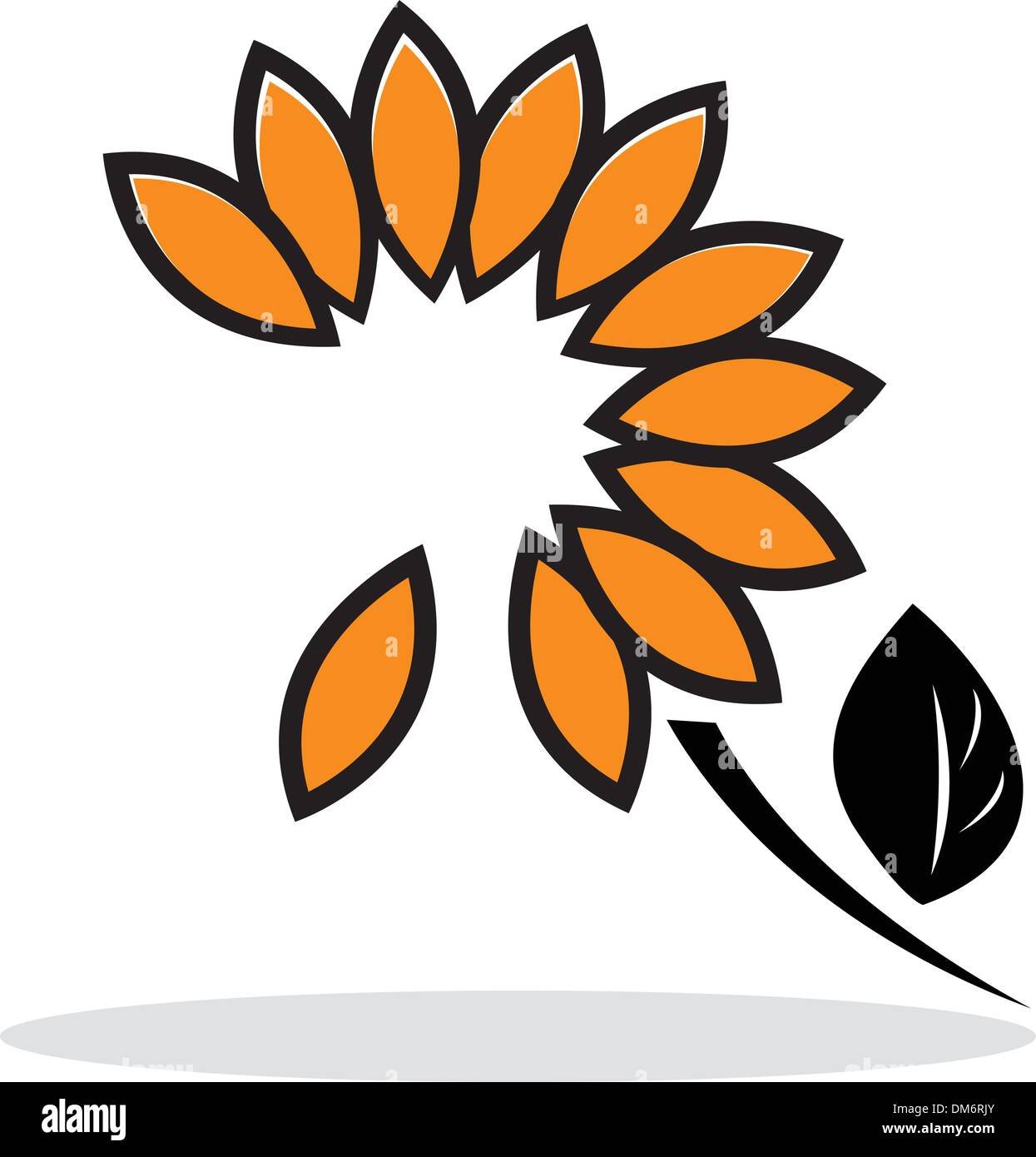 Orange abstract sunflower Stock Vector Image & Art - Alamy