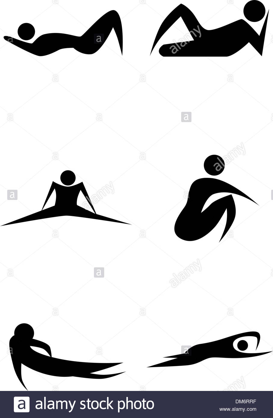 Exercise Stick Figure Set Black and White Stock Photos & Images - Alamy