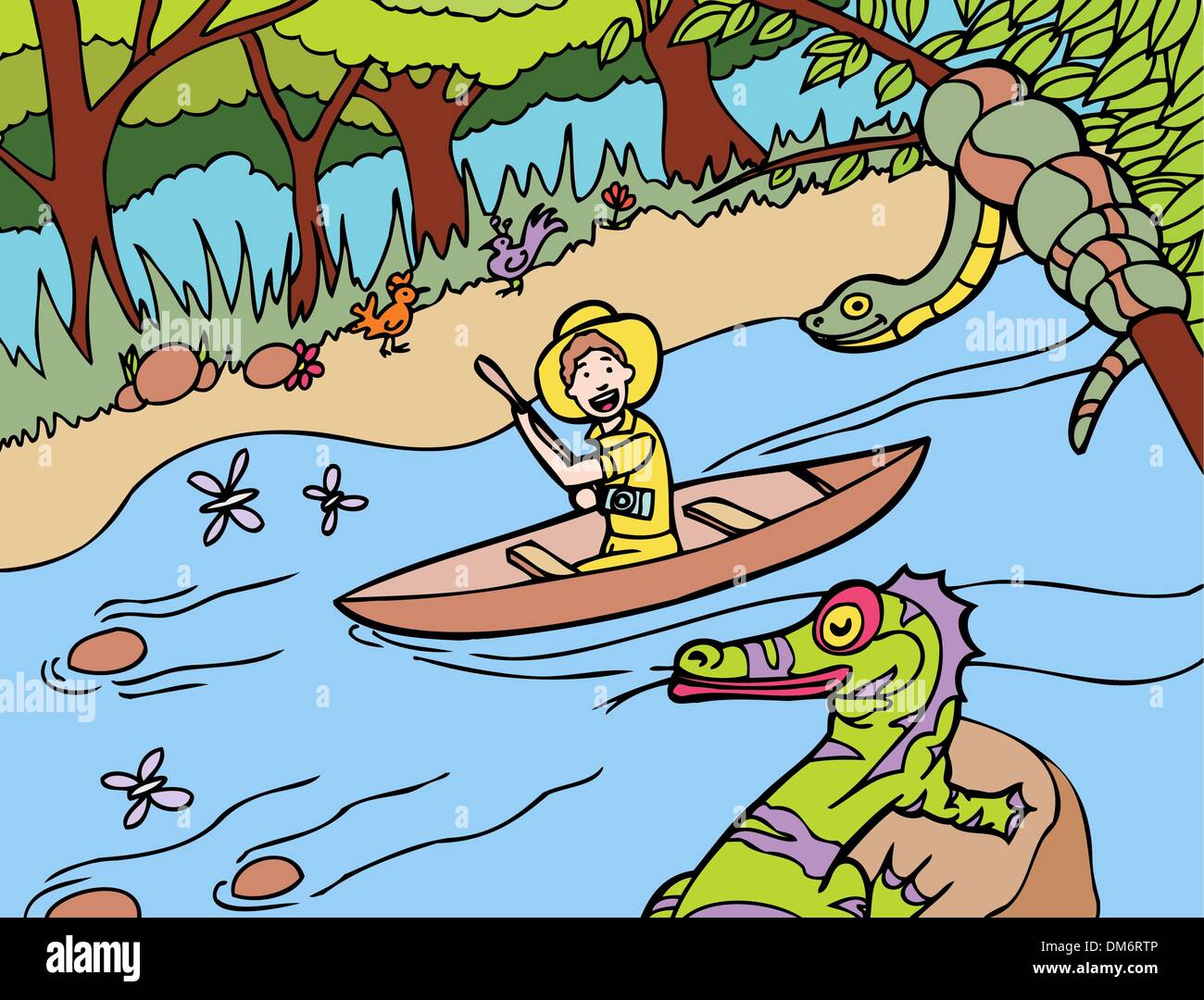 River trees and rocks Stock Vector Images - Alamy