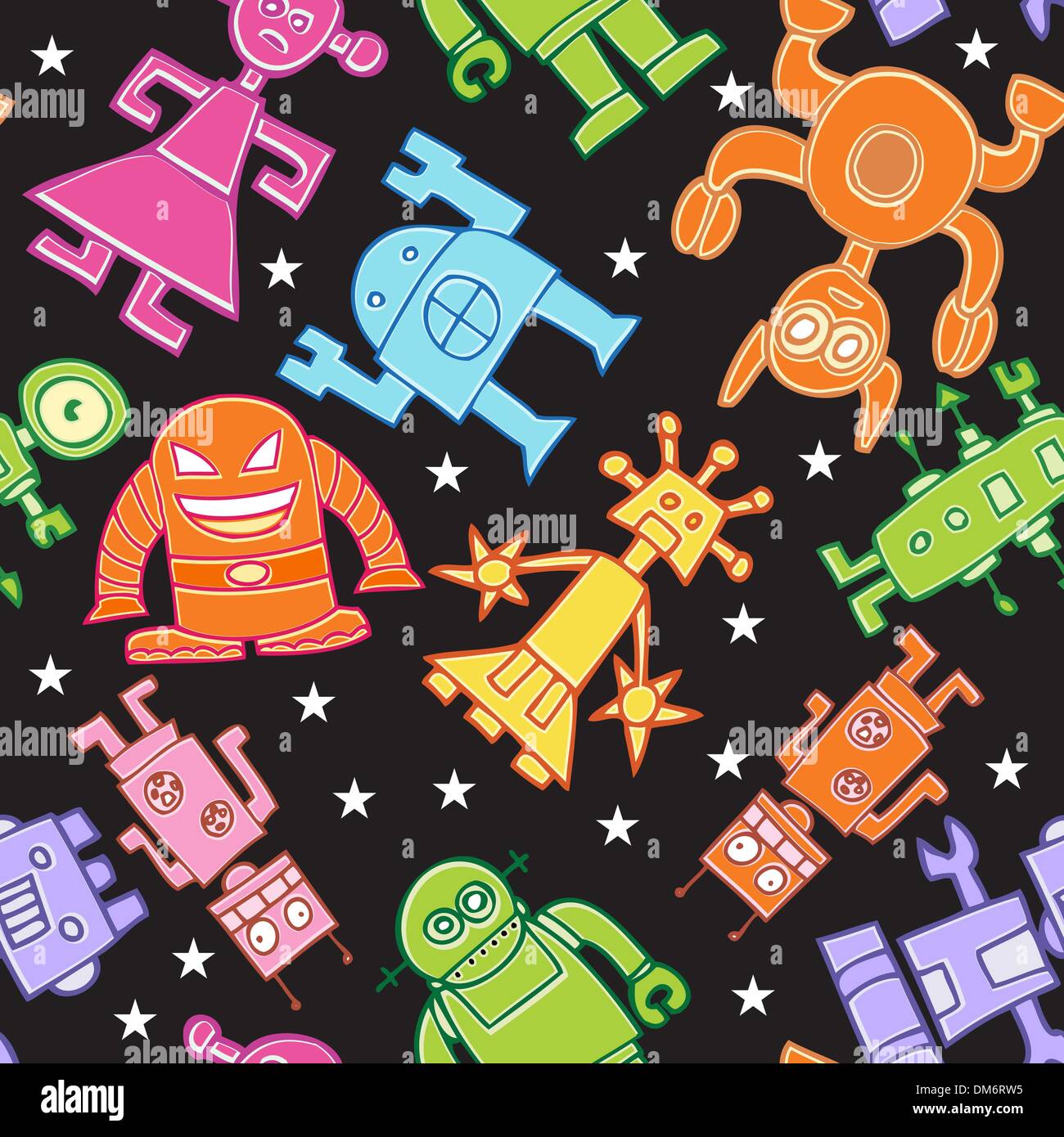 Robot repeat pattern Stock Vector Images - Alamy