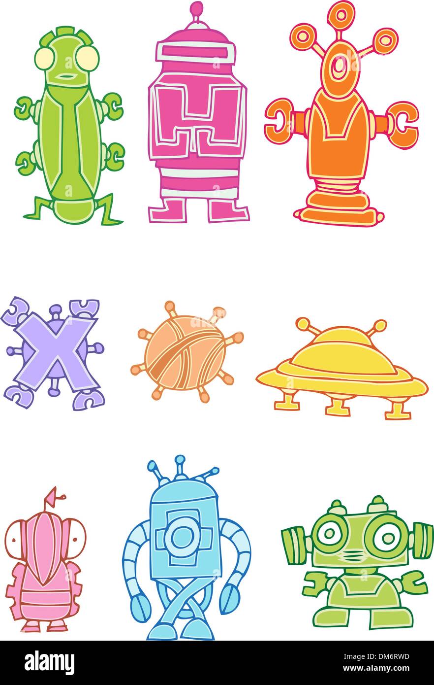 Aliens isolated on white Stock Vector Images - Alamy