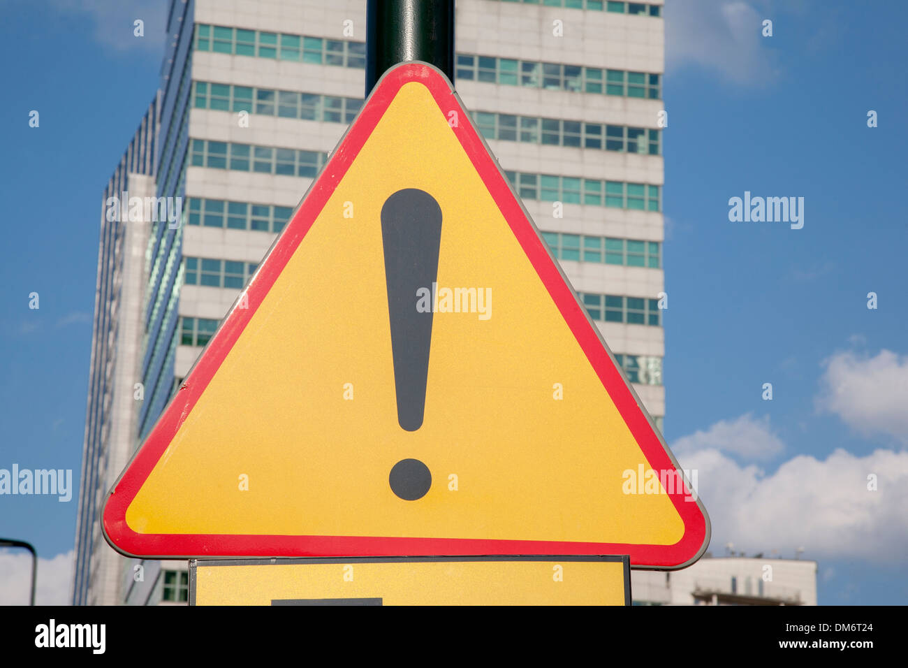 Warning Sign in Urban Setting Stock Photo - Alamy